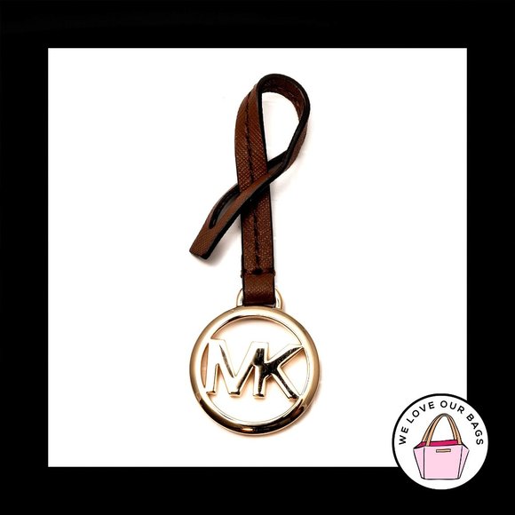 Michael Kors | Accessories | New Michael Kors Brown Leather Loop Strap Key Fob Bag Charm ...
